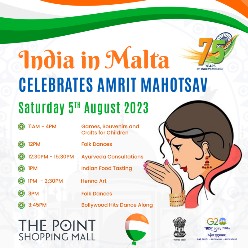 India in Malta celebrates Amrit Mahotsav at #ThePoint! - The Point